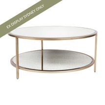 Cocktail Mirrored Side Table - Antique Gold