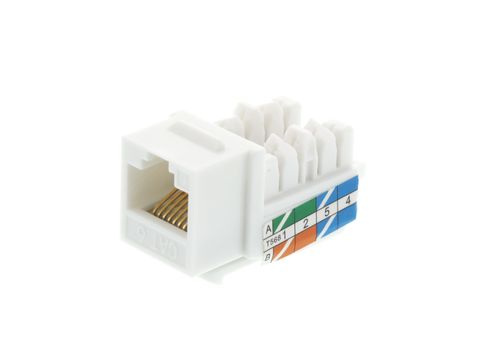 Cat6 RJ-45 UTP Keystone Jack. White, 90 degrees - CERTECH