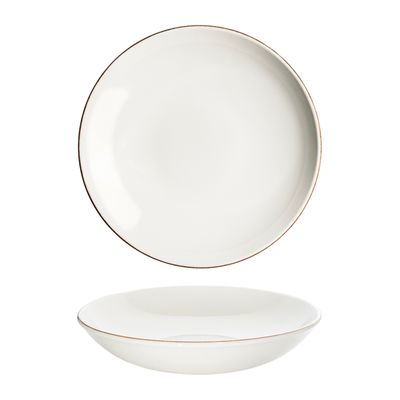 PLATE COUPE WHITE/BRN 210MM, BONNA RETRO Bonna - CROCKERY,BONNA - RETRO ...