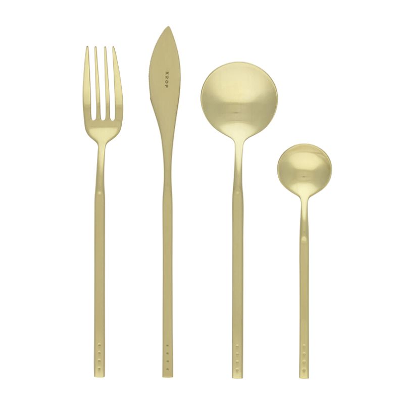 CUTLERY SET CHAMPAGNE GOLD 8 PCE, KROF Krof - CUTLERY,~CUTLERY SETS ...