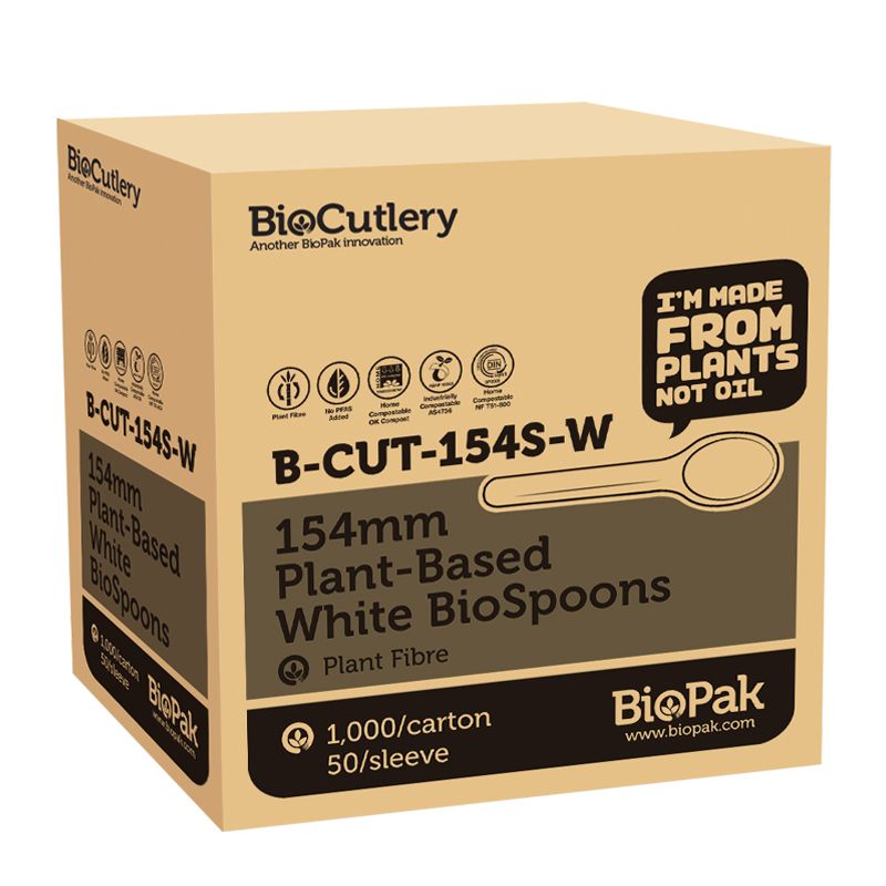 SPOON 15CM PULP, 1000CTN BioPak - DISPOSABLES,CUTLERY - Chef’s Hat