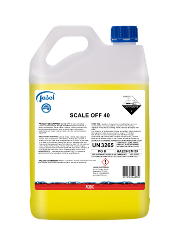 Jasol Scale Off 40 (Descaler) 5Lt Essential products, exceptional care