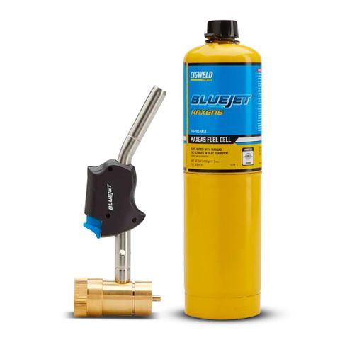 CIGWELD BLUEJET JET410 SWIVEL TORCH CONCENTRATED FLAME TORCH MAXGAS COMBO