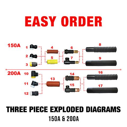 Shop Three Piece Tig Torch Spares Online | Alphaweld