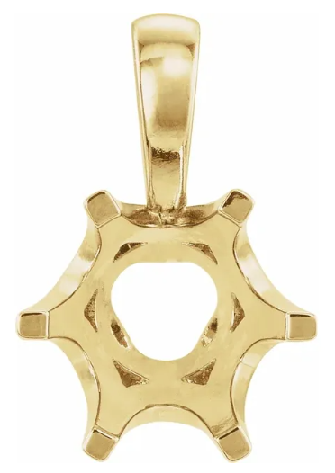Pendant - 6 Claw REX 18ct yellow gold 7mm | Australian Jewellers Supplies