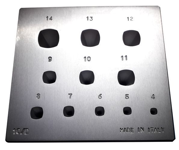Italian 17 Cushion Setting Plate & Punch 4-14mm | Australian Jewellers ...