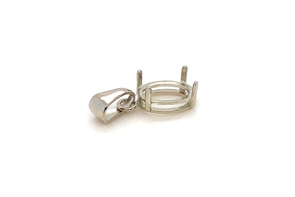 Pendant Setting Oval Claw- 18ct W Gold 10 x 8mm | Australian Jewellers ...