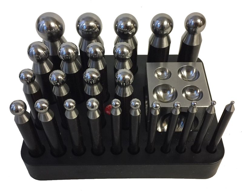 Dapping Set - Econo 2.3mm to 25mm | Australian Jewellers Supplies