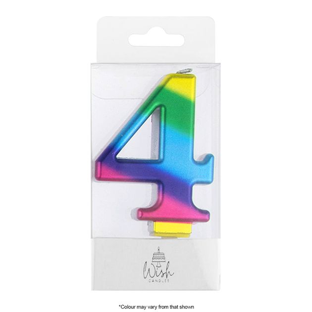 WISH | NUMBER 4 | RAINBOW GOLD METALLIC CANDLE