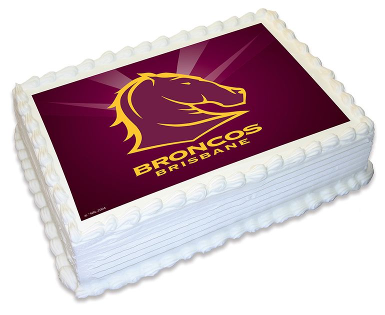 NRL BRISBANE BRONCOS - A4 EDIBLE ICING IMAGE - 29.7CM X 21CM (APPROX.)