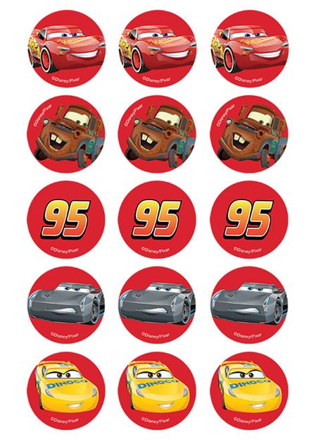 DISNEY CARS 3 CUPCAKE EDIBLE IMAGE | EDIBLE IMAGE