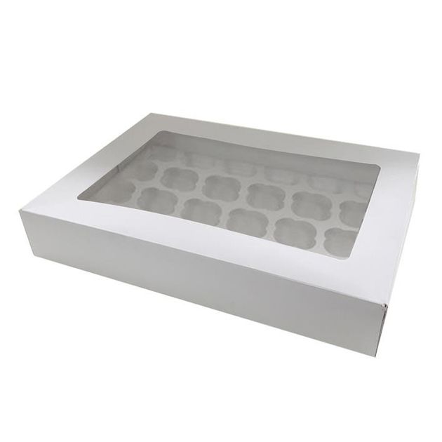 DISPLAY CUPCAKE BOX | 24 HOLES | STANDARD | 3 INCH HIGH | WHITE ...