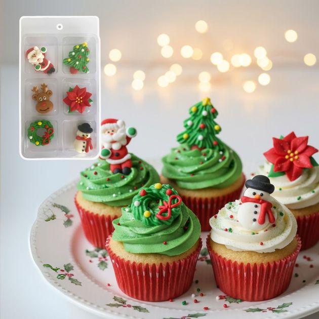 CHRISTMAS SET | SUGAR DECORATIONS | 6 PIECE PACK