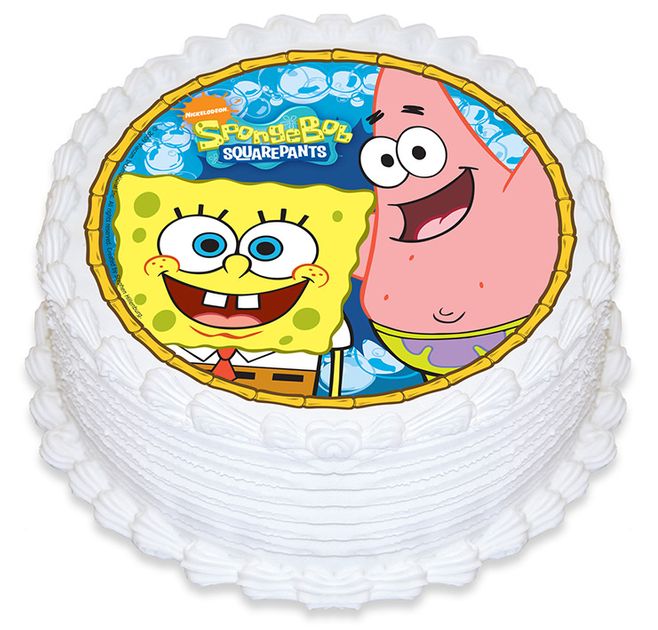 SPONGEBOB ROUND EDIBLE ICING IMAGE - 6.3 INCH / 16CM