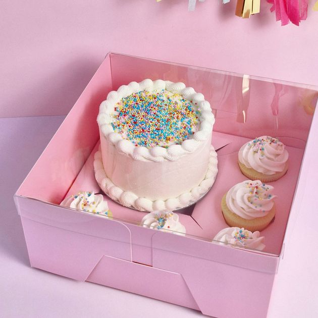 CAKE CRAFT | CLEAR LID | PINK BENTO 5 HOLE CUPCAKE AND CAKE BOX ...
