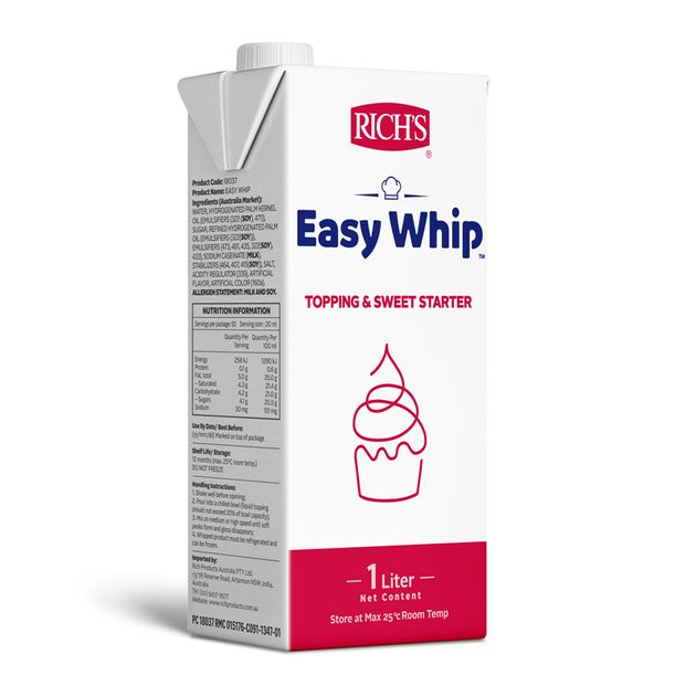 RICH'S | EASY WHIP | VANILLA | 1L - BB 07/11/25