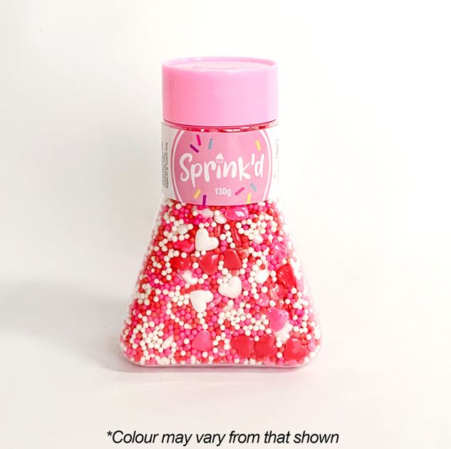 SPRINK'D | PINK/RED/WHITE MIX | HEARTS/2MM SUGAR BALLS | 110G