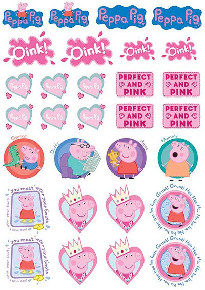 PEPPA PIG ICONS SHEET A4 EDIBLE IMAGE