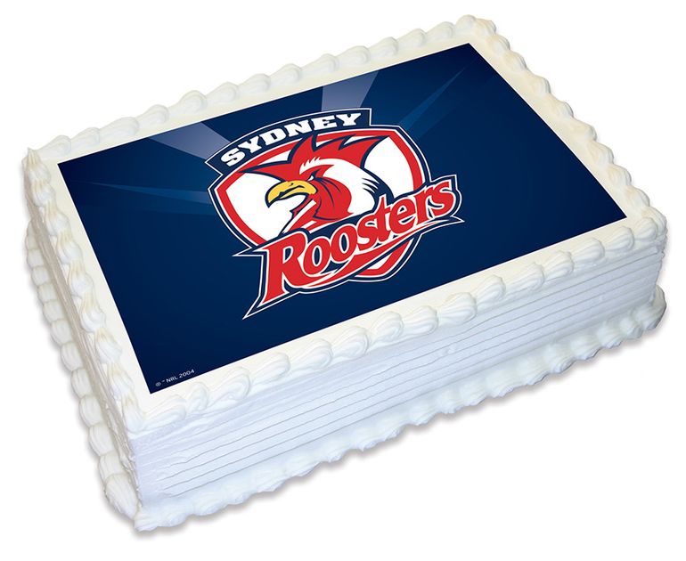 NRL SYDNEY ROOSTERS - A4 EDIBLE ICING IMAGE - 29.7CM X 21CM (APPROX.)