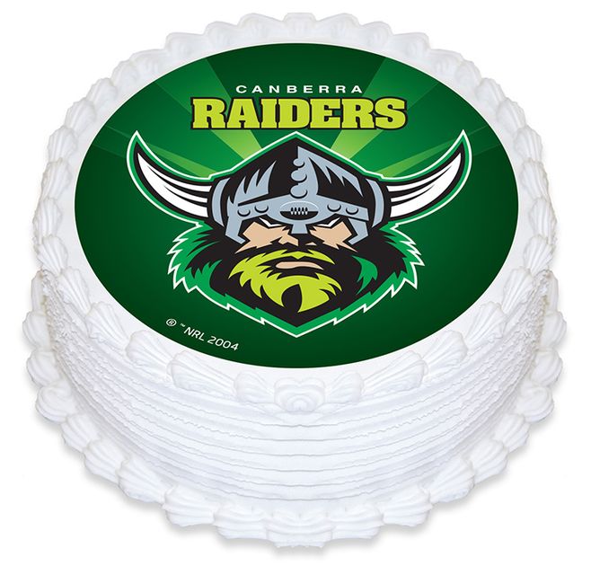 NRL CANBERRA RAIDERS ROUND EDIBLE ICING IMAGE - 6.3 INCH / 16CM