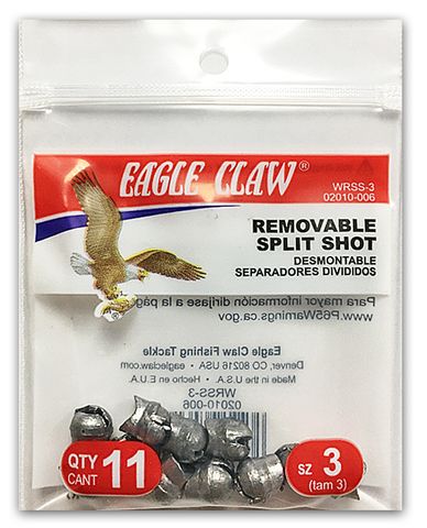 #3 REMOVABLE SPLIT SHOT 11PK 12PK/BX | Bishop Distributing, Inc.