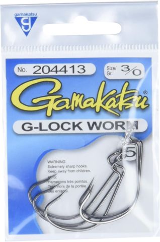 3/0 G-LOCK WORM HOOK 5PK | Bishop Distributing, Inc.