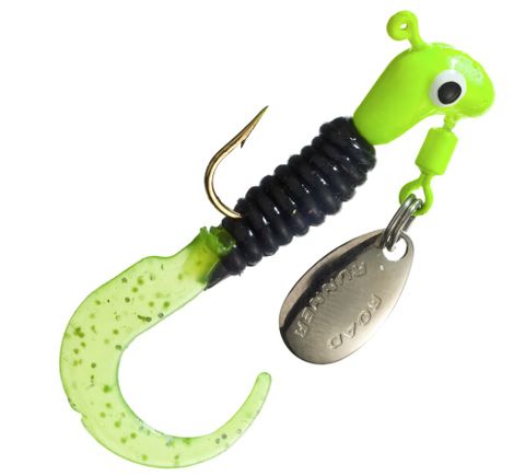 1/8 OZ ROAD RUNNER CURLY TAIL CHART/BLACK/CHART | Bishop Distributing, Inc.