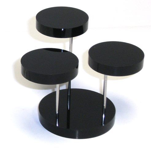 Buy 3 STEP ROUND DISPLAY STAND BLACK in New Zealand - G&A Warburtons