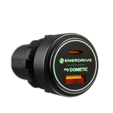 Round USB Type A QC3.0 36w & Type C PD-100w 12/24V