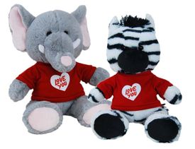 CHUBBS VALENTINE ELEPHANT OR ZEBRA 25CM