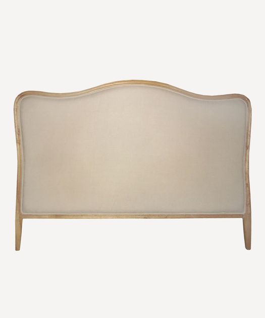 Shaped Bed Head Natural Linen Queen