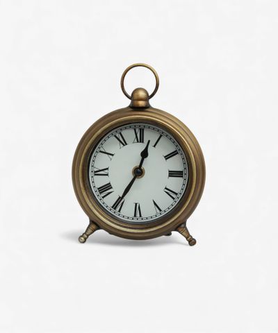 Desk Clock Antique Gold