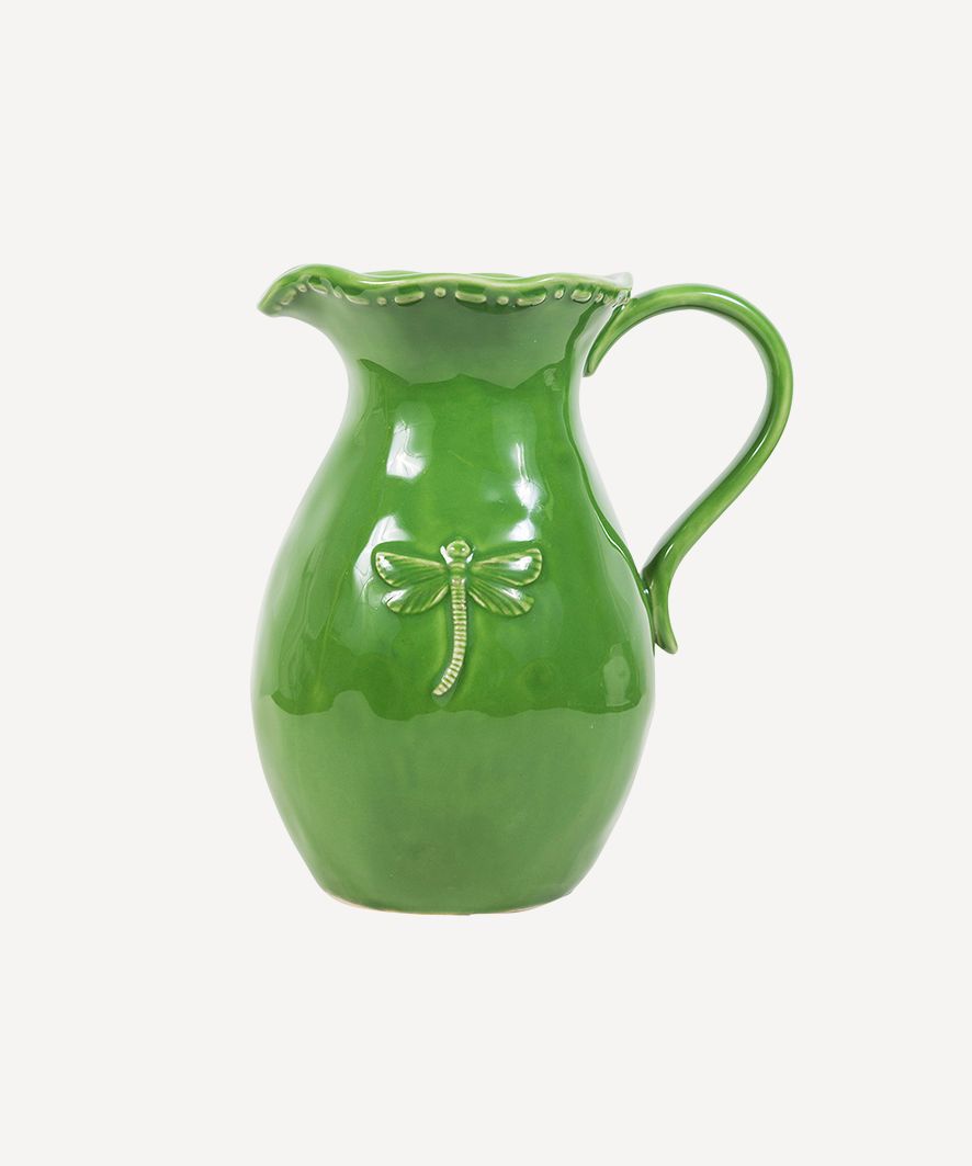 Dragonfly Stoneware Green Jug Small | French Country Collections