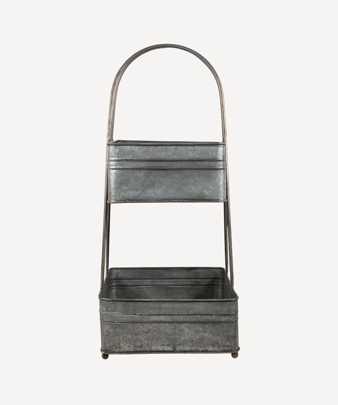 2 Tier Square Metal Basket | French Country Collections