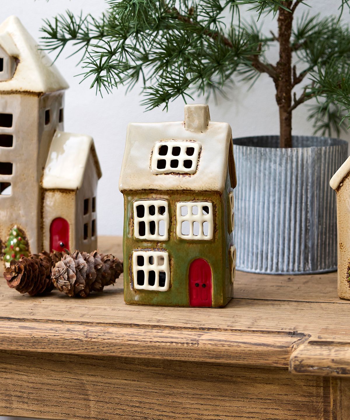 Alsace Tea Light House Christmas Green | French Country Collections