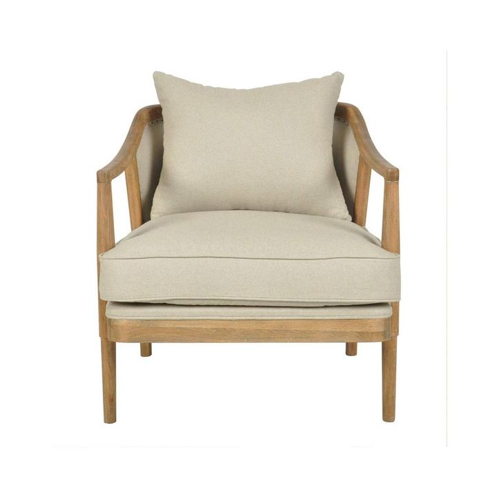 Asteria Oakwood Linen Armchair