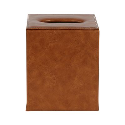 Paume Rattan Square Tissue Box Antique Brown