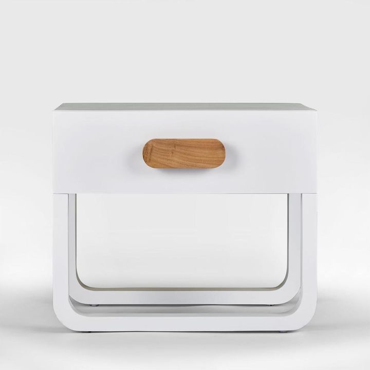 Norma Bedside Table White