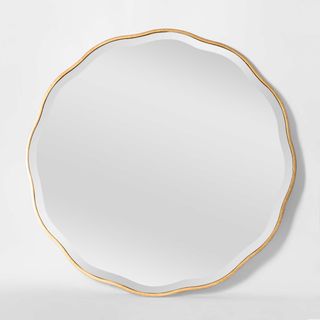 Belle Rattan Scallop Round Mirror
