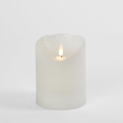 LED Battery Operated Wax Flameless Candle White 20cm