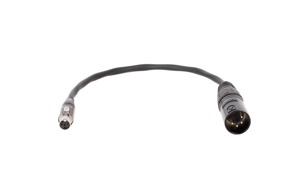 Wooden Camera - Mini 4pin XLR Female to Full 4pin XLR Male