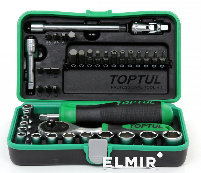 TOPTUL SOCKET&BIT SET 1/4DR 41PC.