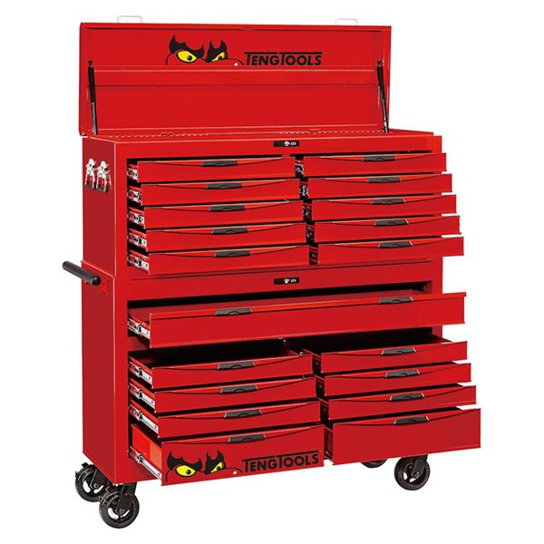TENG 1200PCE 53" 19 DRAWER STACK TOOL KIT, METRIC & IMPERIAL, PS TRAYS ...