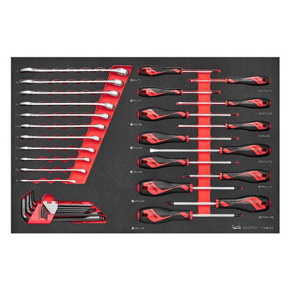 TENG 33PCE SCREWDRIVER-SPANNER & HEX KEY SET (EVA) - ITM Industrial ...