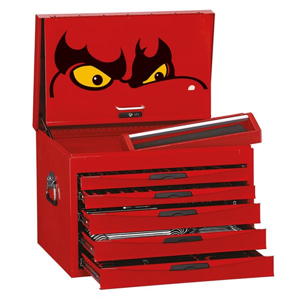 TENG 277PCE 26" 5 DRAWER CHEST TOOL KIT, METRIC, EVA TRAYS, RED - ITM ...