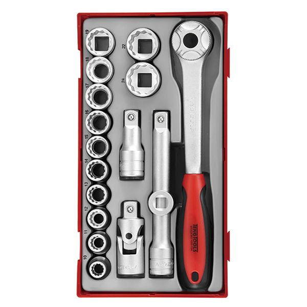 TENG 17PCE 1/2" DR. SOCKET & ACC SET 10-24MM - TC-TRAY - ITM Industrial ...