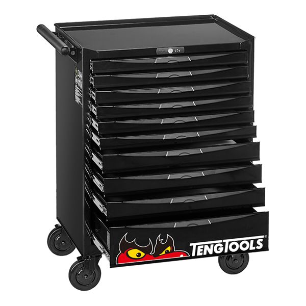 TENG 26" PRO ROLL CABINET, 10 DRAWERS, BLACK - ITM Industrial Products