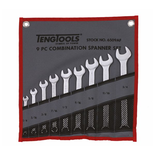 TENG COMBINATION SPANNER SET W/WALLET, AF, 9PCE, 1/4" - 3/4" - ITM ...