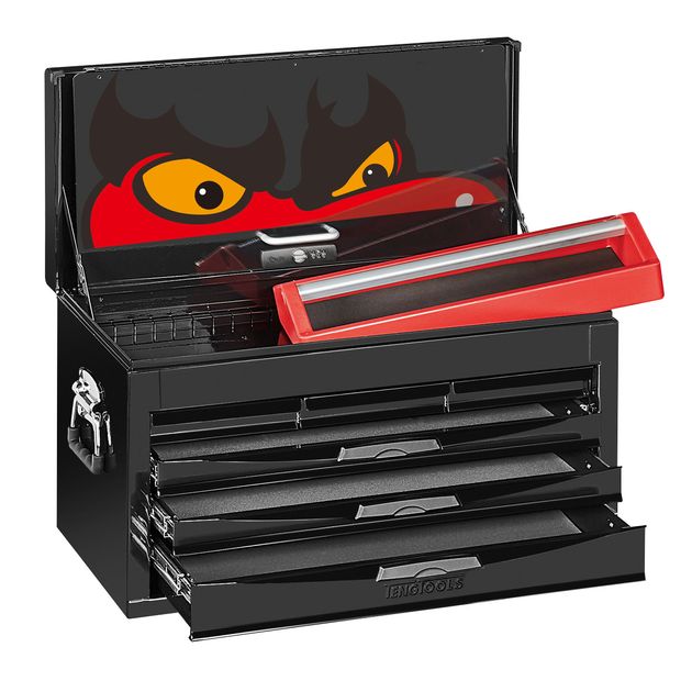 TENG 26" PRO TOP BOX 6 DRAWERS, BLACK - ITM Industrial Products