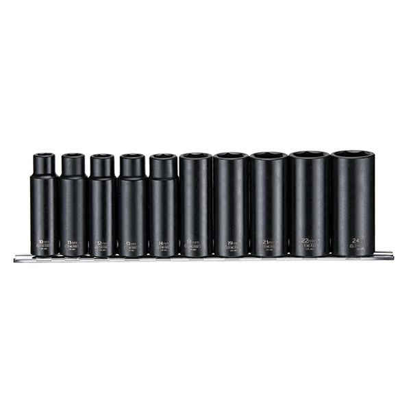 TENG 10PCE 1/2" DR. DEEP IMPACT SOCKET RAIL SET 10-24MM - ITM ...